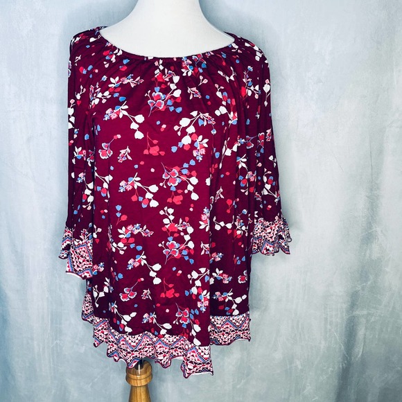 Woman Within | Tops | Woman Within Shirt Floral 34 Sleeve Top New 416 ...